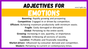 20+ Best Words to Describe Emotions, Adjectives for Emotions - EngDic