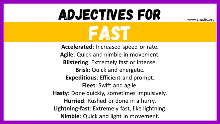 20+ Best Words to Describe Fast, Adjectives for Fast - EngDic