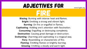 20+ Best Words to Describe Fire, Adjectives for Fire - EngDic