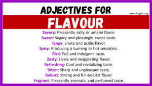 20+ Best Adjectives for Flavour, Words to Describe a Flavour - EngDic