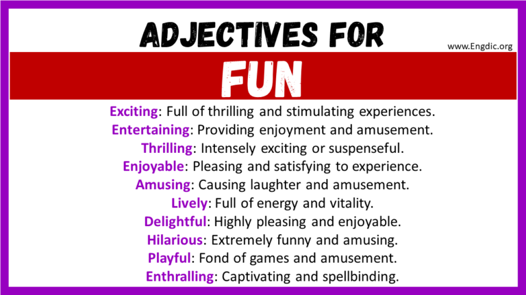 20+ Best Adjectives for Fun, Words to Describe a Fun - EngDic