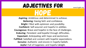 20+ Best Words to Describe Hope, Adjectives for Hope - EngDic