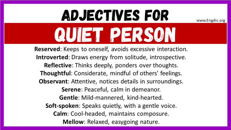 20+ Best Adjectives for Quiet person, Words to Describe a Quiet person ...