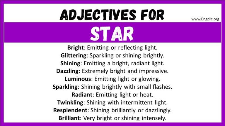 20+ Best Words to Describe a Star, Adjectives for Star - EngDic