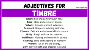 20+ Best Words to Describe a Timbre, Adjectives for Timbre - EngDic