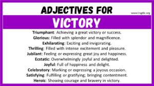 20+ Best Adjectives for Victory, Words to Describe a Victory - EngDic
