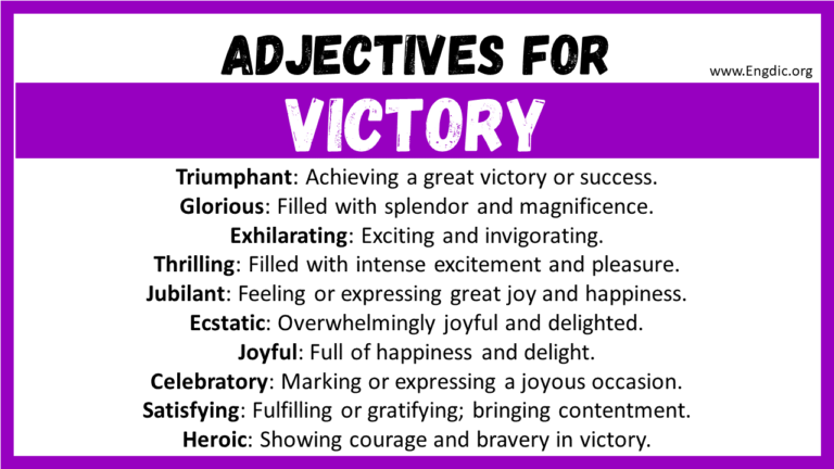 20+ Best Adjectives for Victory, Words to Describe a Victory - EngDic