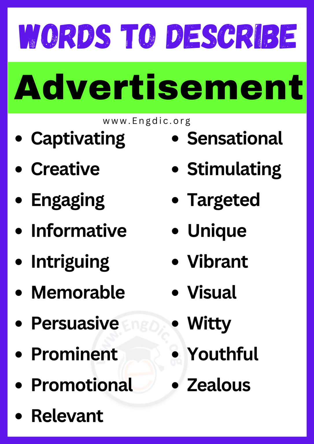 20+ Best Words to Describe Advertisement, Adjectives for Advertisement ...