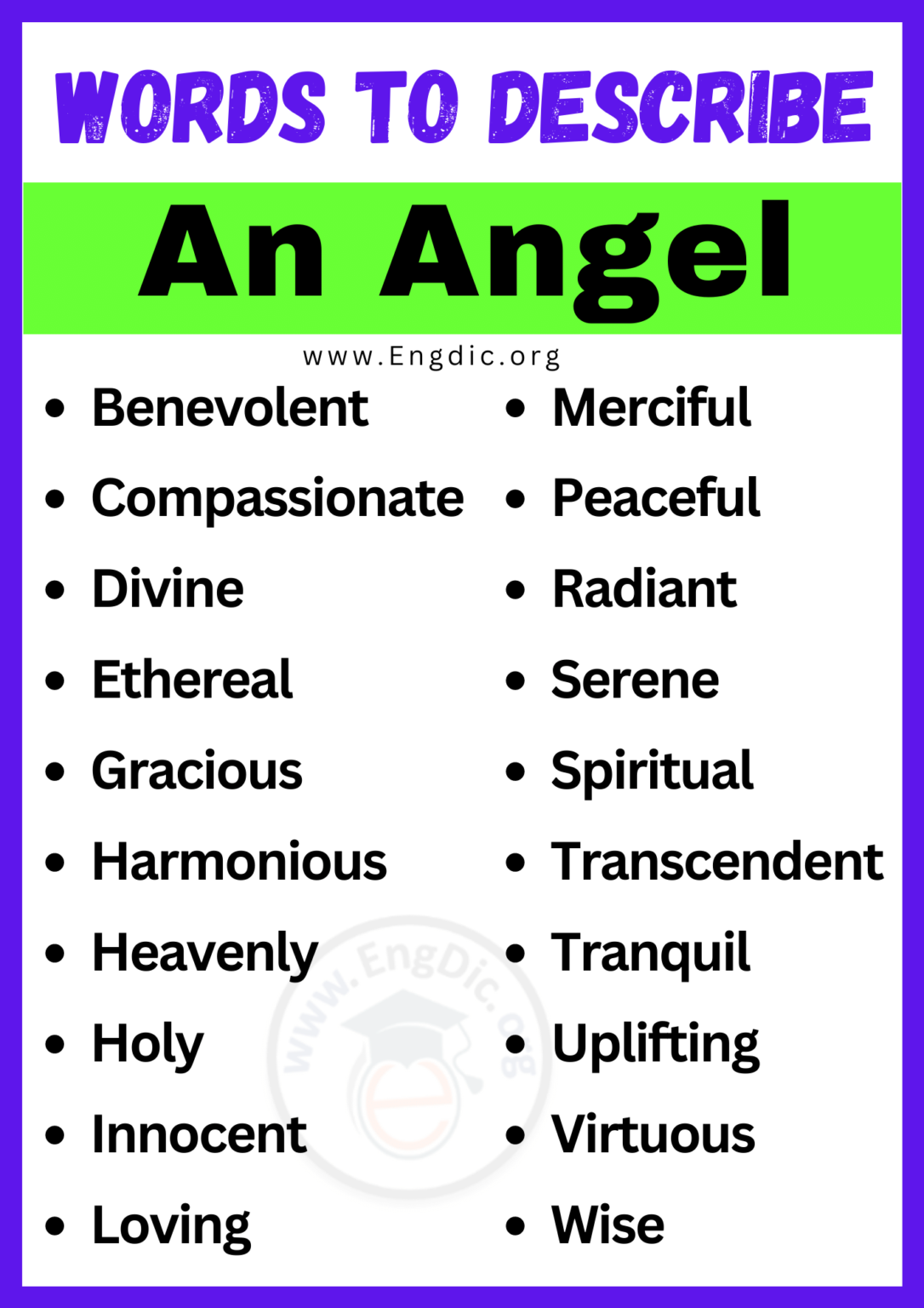20+ Best Words to Describe An angel, Adjectives for An Angel - EngDic