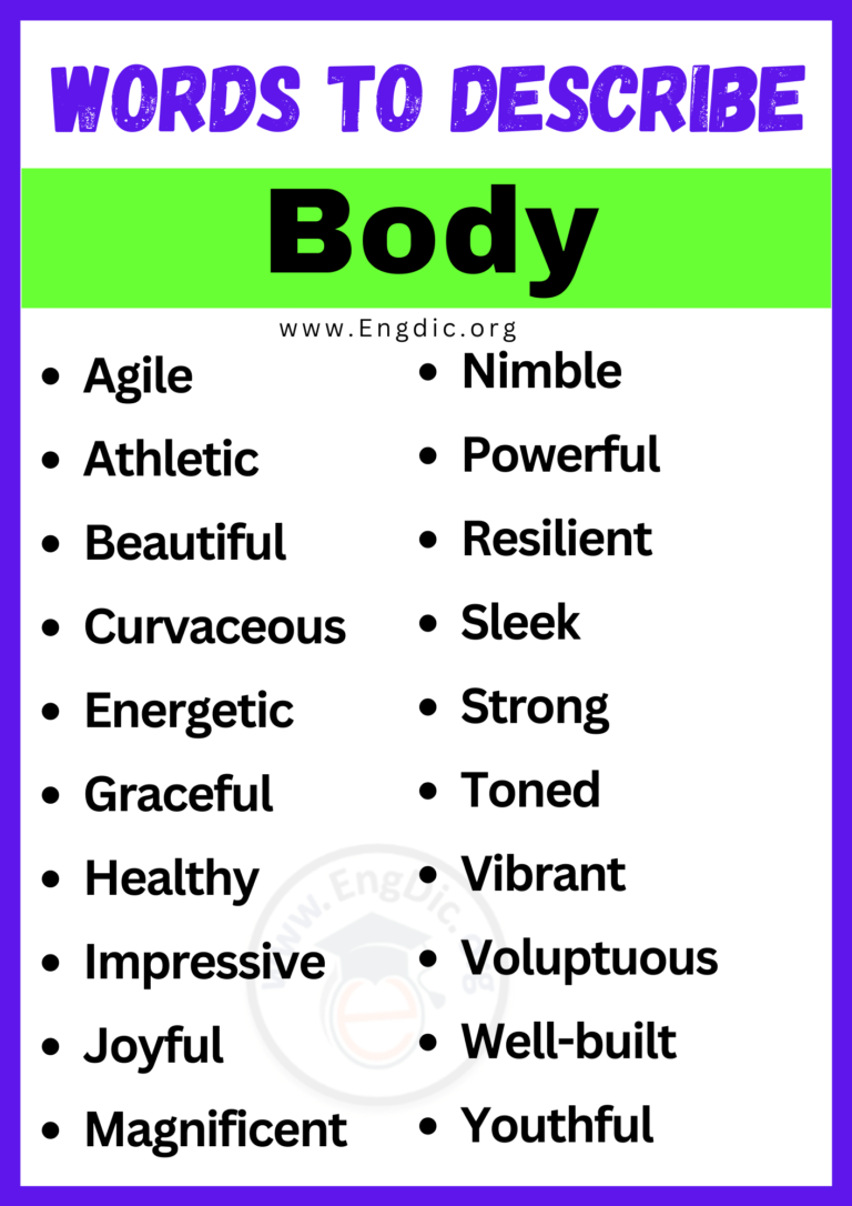 20+ Best Words to Describe Body, Adjectives for Body - EngDic