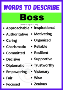 20+ Best Words to Describe Boss, Adjectives for Boss - EngDic