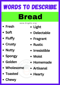 20+ Best Words to Describe Bread, Adjectives for Bread - EngDic