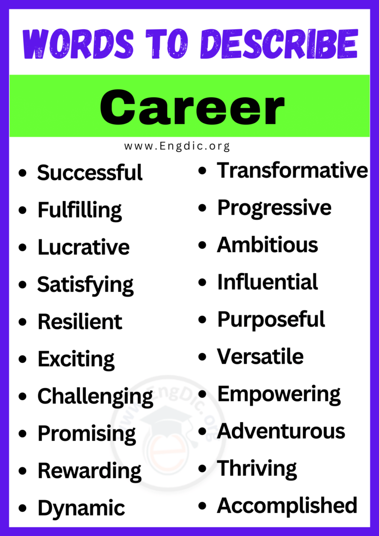 20+ Best Words to Describe Career, Adjectives for Career - EngDic