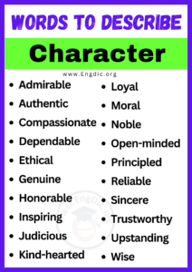 20+ Best Words to Describe Character, Adjectives for Character - EngDic
