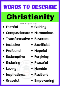 20+ Best Words to Describe Christianity, Adjectives for Christianity ...