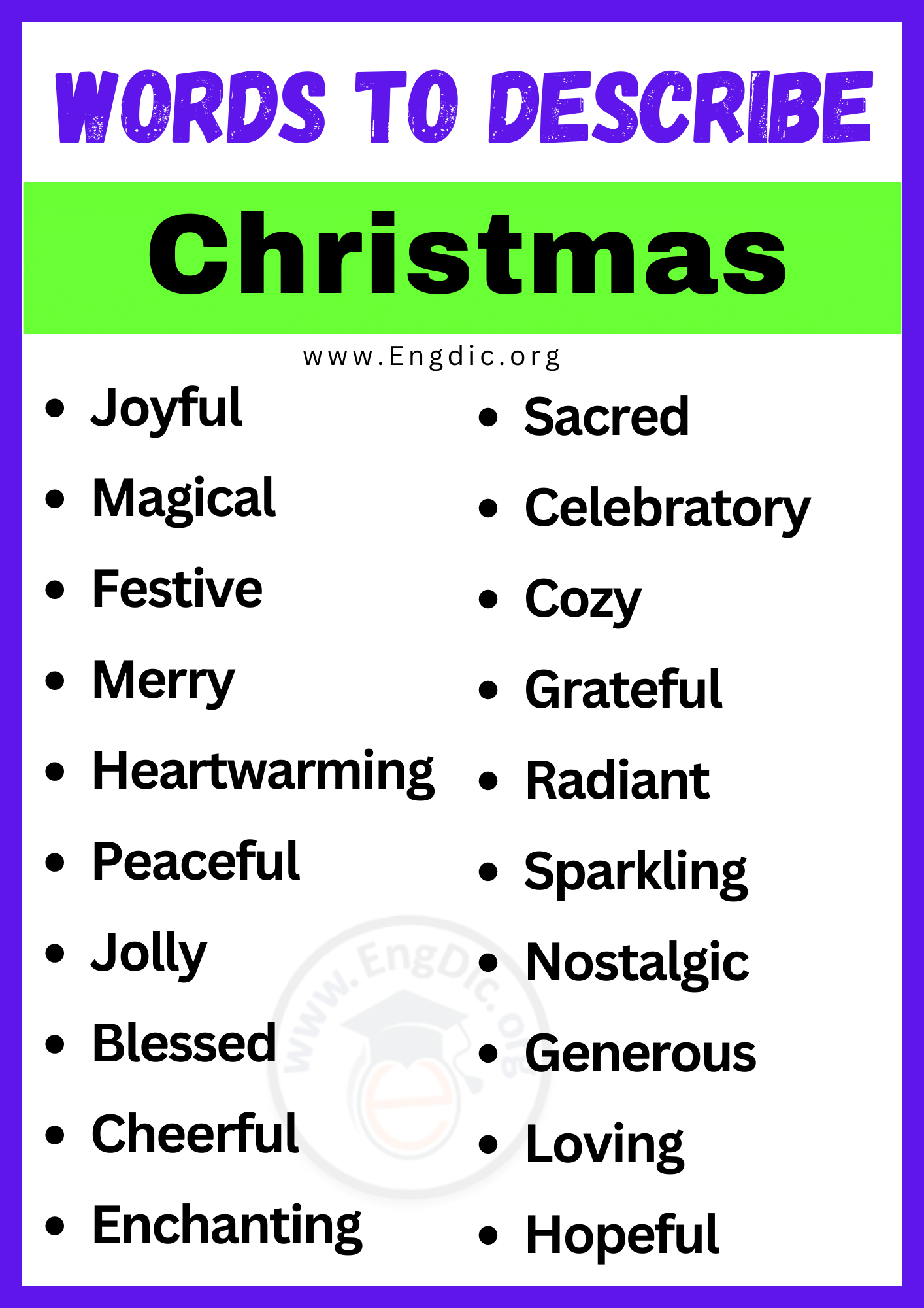20 Best Words To Describe Christmas Adjectives For Christmas EngDic