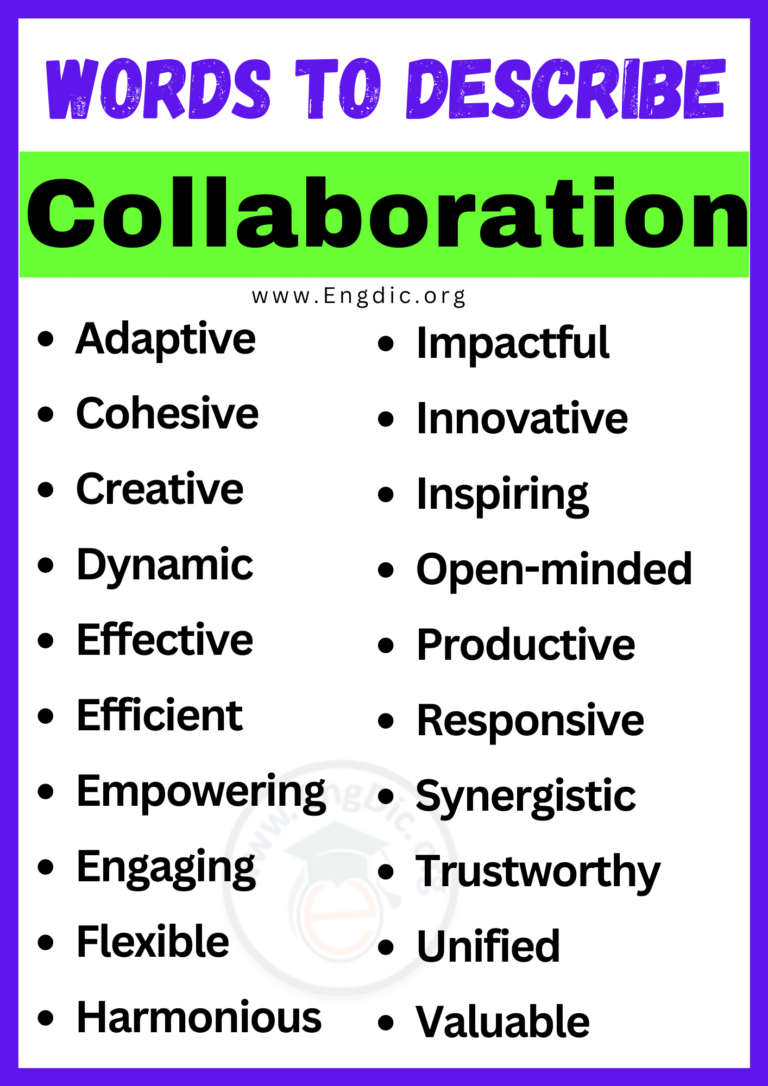 20+ Best Words to Describe Collaboration, Adjectives for Collaboration ...