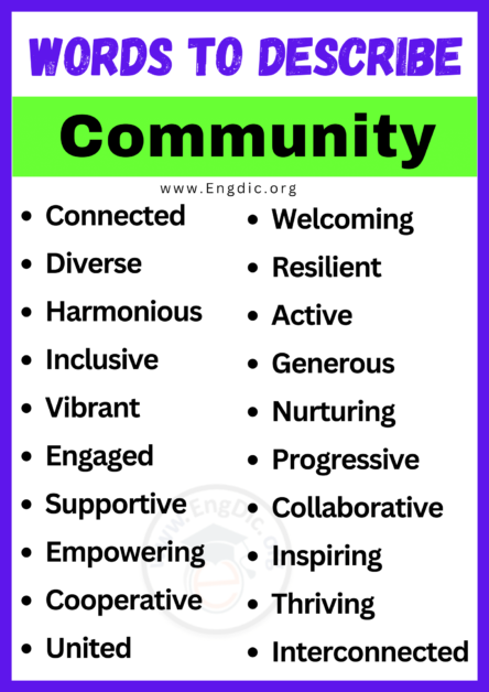 20+ Best Words to Describe Community, Adjectives for Community - EngDic