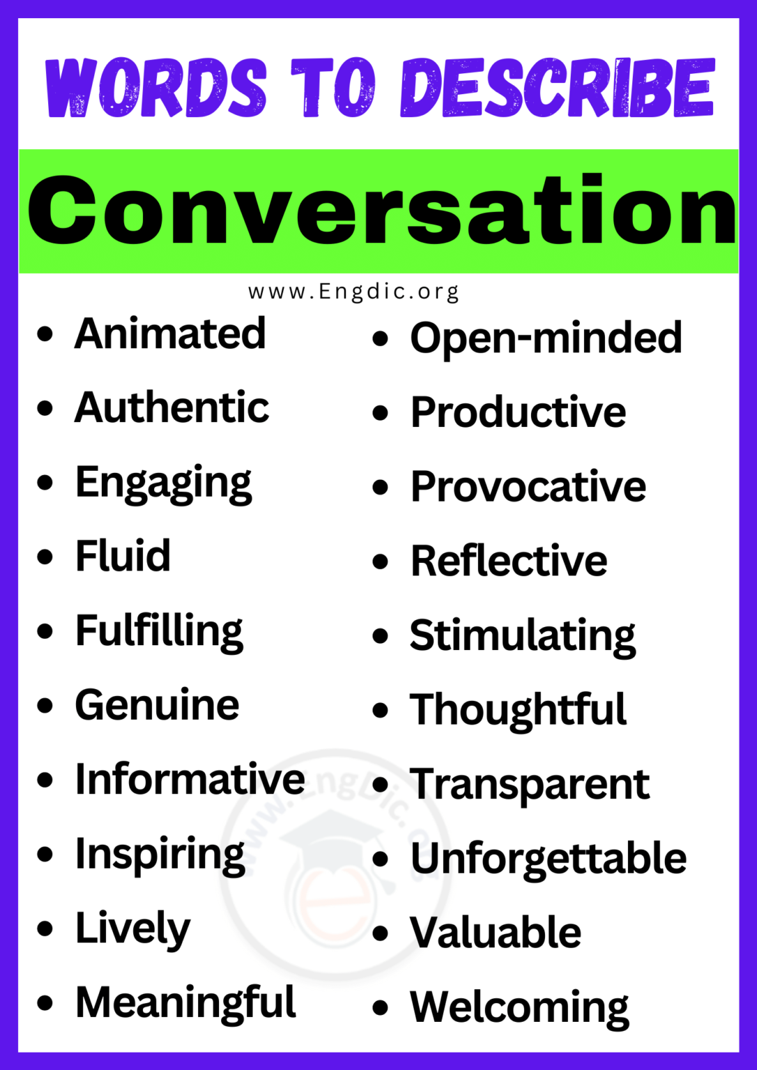 20+ Best Words to Describe Conversation, Adjectives for Conversation ...