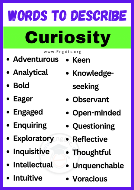 20+ Best Words to Describe Curiosity, Adjectives for Curiosity - EngDic