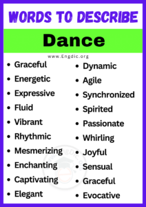 20+ Best Words to Describe Dance, Adjectives for Dance - EngDic