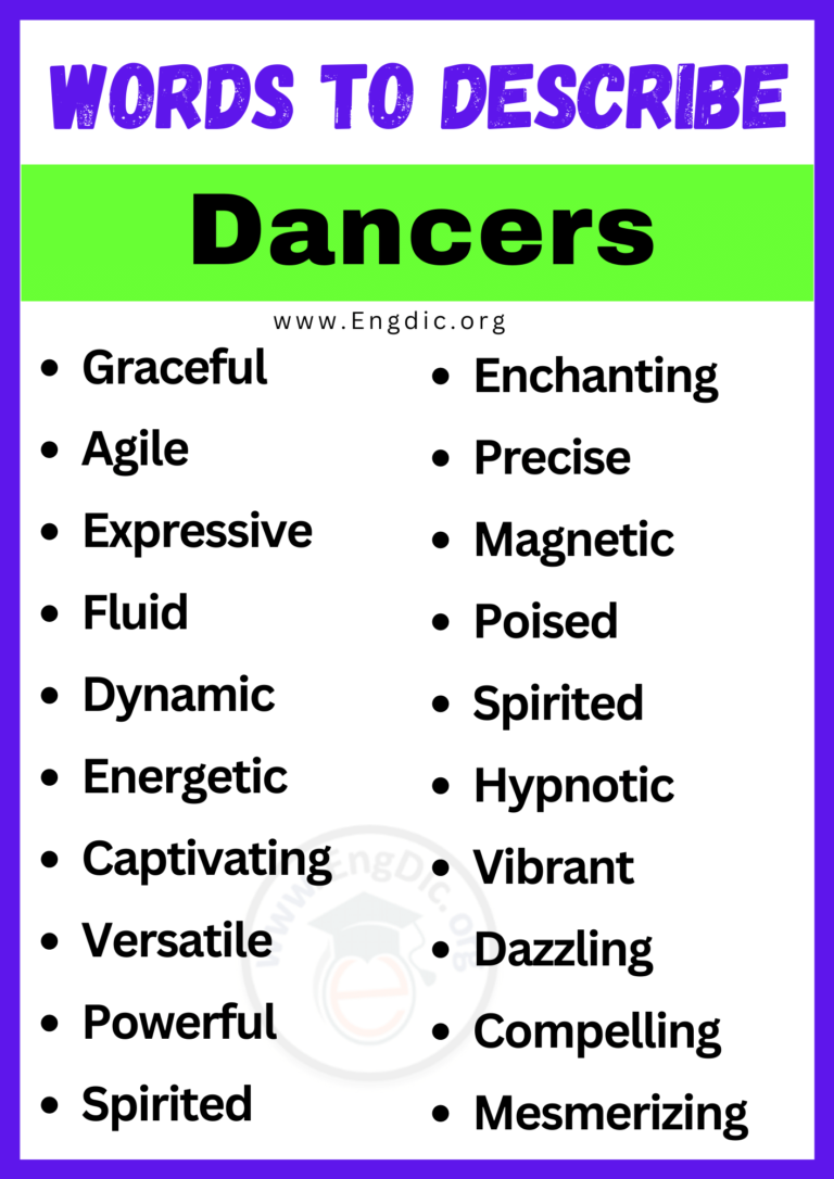 20+ Best Words to Describe Dancers, Adjectives for Dancers - EngDic