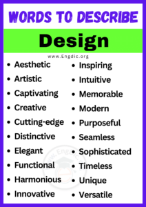 20+ Best Words to Describe Design, Adjectives for Design - EngDic
