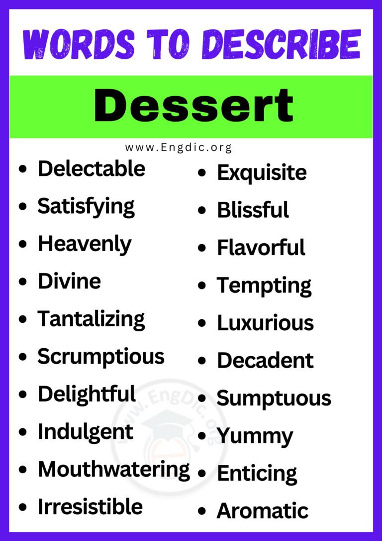 20+ Best Words to Describe Dessert, Adjectives for Dessert - EngDic