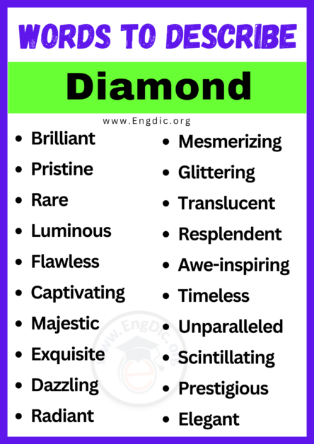 20+ Best Words to Describe Diamond, Adjectives for Diamond - EngDic