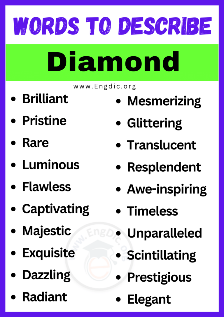 20+ Best Words to Describe Diamond, Adjectives for Diamond - EngDic