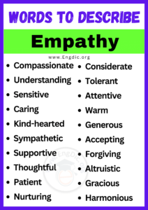 20+ Best Words to Describe Empathy, Adjectives for Empathy - EngDic