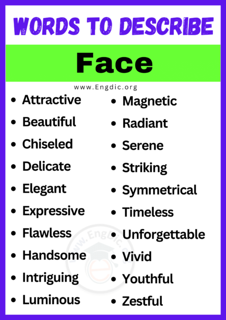 20+ Best Words to Describe Face, Adjectives for Face - EngDic