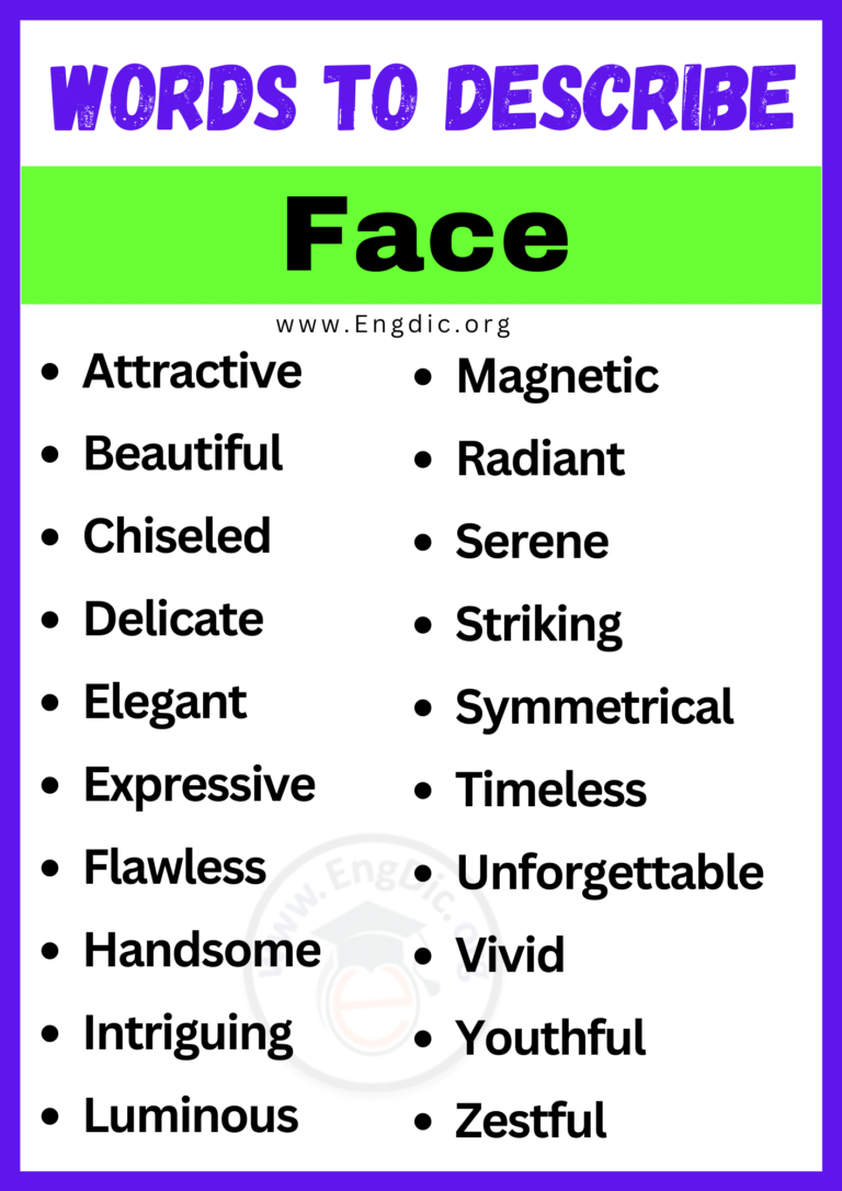 20+ Best Words to Describe Face, Adjectives for Face - EngDic