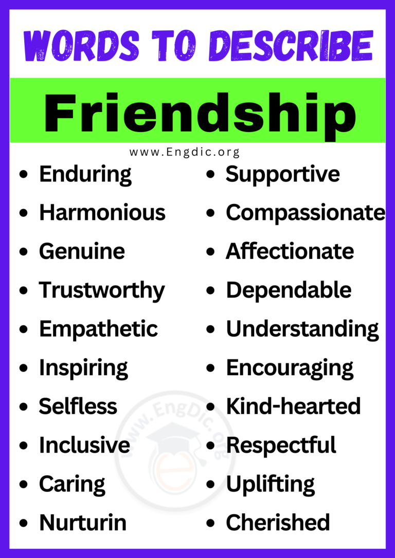 20+ Best Words to Describe Friendship, Adjectives for Friendship - EngDic