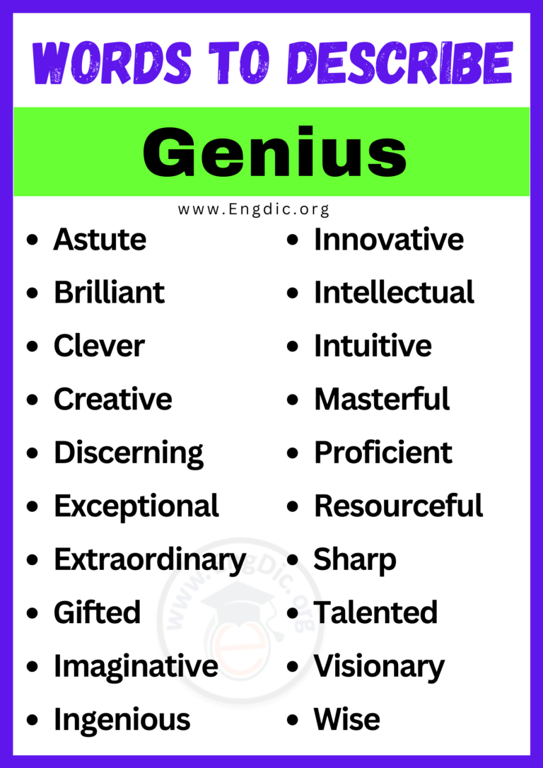 20+ Best Words to Describe Genius, Adjectives for Genius - EngDic
