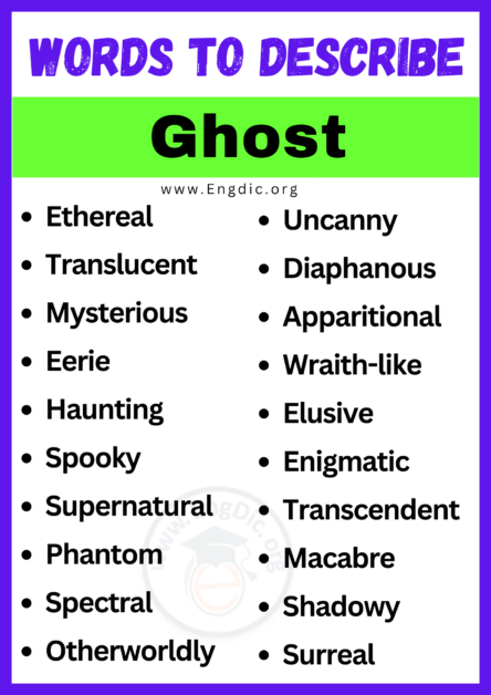 20+ Best Words to Describe Ghost, Adjectives for Ghost - EngDic