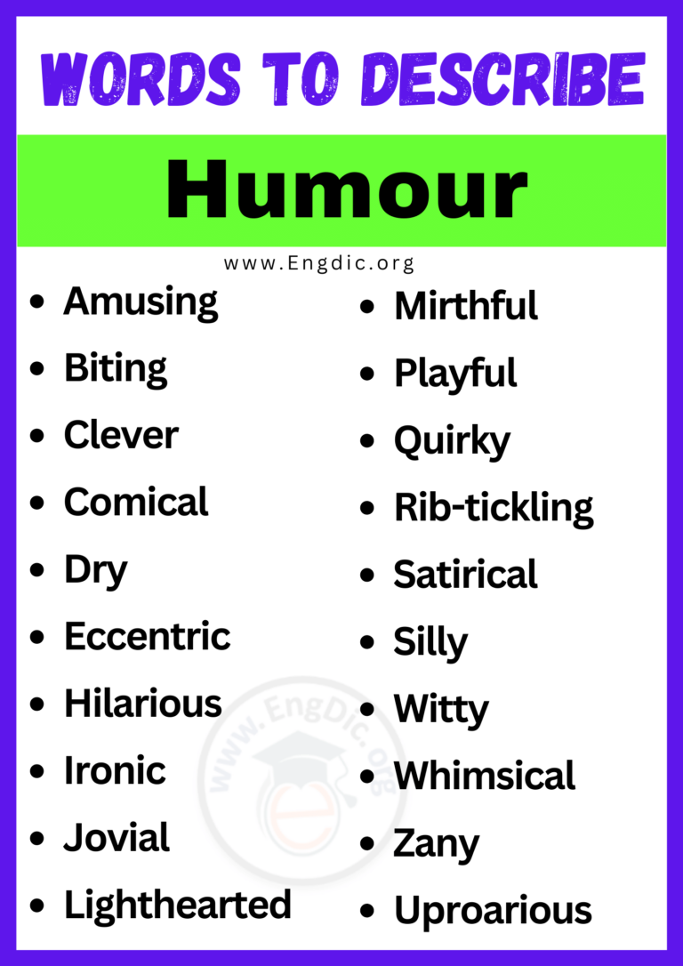 20+ Best Words to Describe Humour, Adjectives for Humour - EngDic