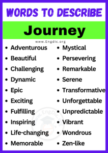 20+ Best Words to Describe Journey, Adjectives for Journey - EngDic