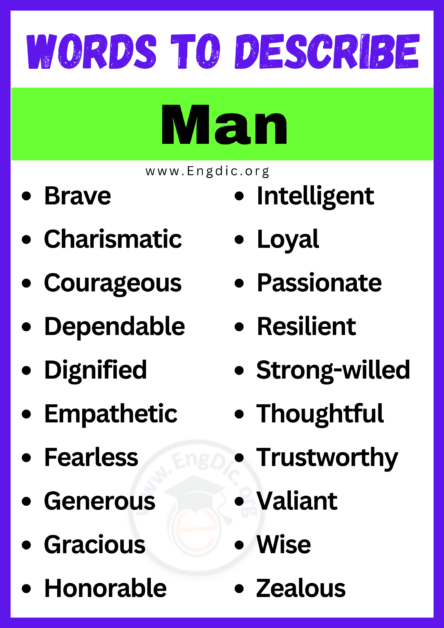 20+ Best Words to Describe Man, Adjectives for Man - EngDic