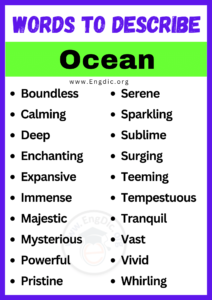 20+ Best Words to Describe Ocean, Adjectives for Ocean - EngDic