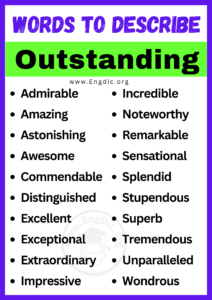 20+ Best Words to Describe Outstanding, Adjectives for Outstanding - EngDic