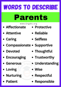 20+ Best Words to Describe Parents, Adjectives for Parents - EngDic