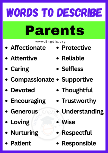 20+ Best Words to Describe Parents, Adjectives for Parents - EngDic