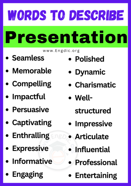 20+ Best Words to Describe Presentation, Adjectives for Presentation ...