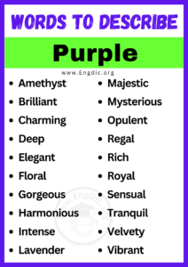 20+ Best Words to Describe Purple, Adjectives for Purple - EngDic