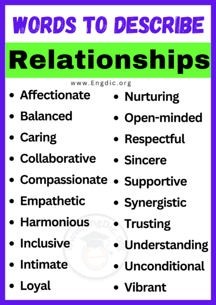 20+ Best Words to Describe Relationships, Adjectives for Relationships ...