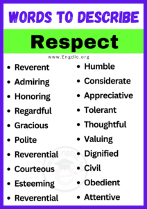 20+ Best Words to Describe Respect, Adjectives for Respect - EngDic