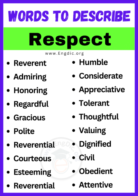 20+ Best Words to Describe Respect, Adjectives for Respect - EngDic