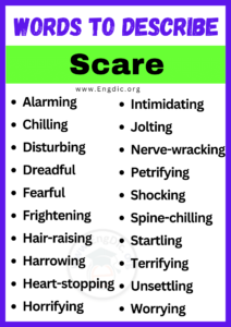 20+ Best Words to Describe Scare, Adjectives for Scare - EngDic