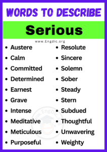 20+ Best Words to Describe Serious, Adjectives for Serious - EngDic